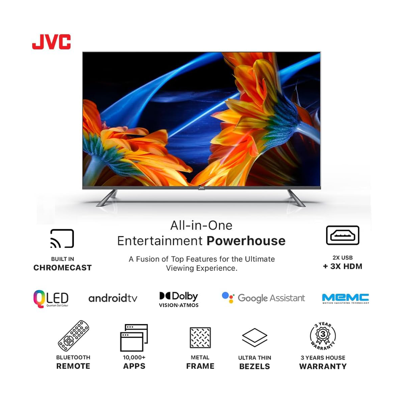 JVC 75 inch UHD 4K QLED Android TV AV-JQ757115A